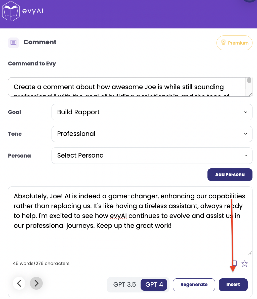 Create Engaging Comments With evyAI