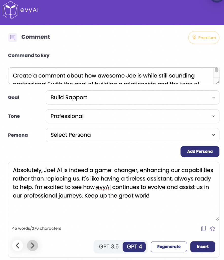 Create Engaging Comments With evyAI